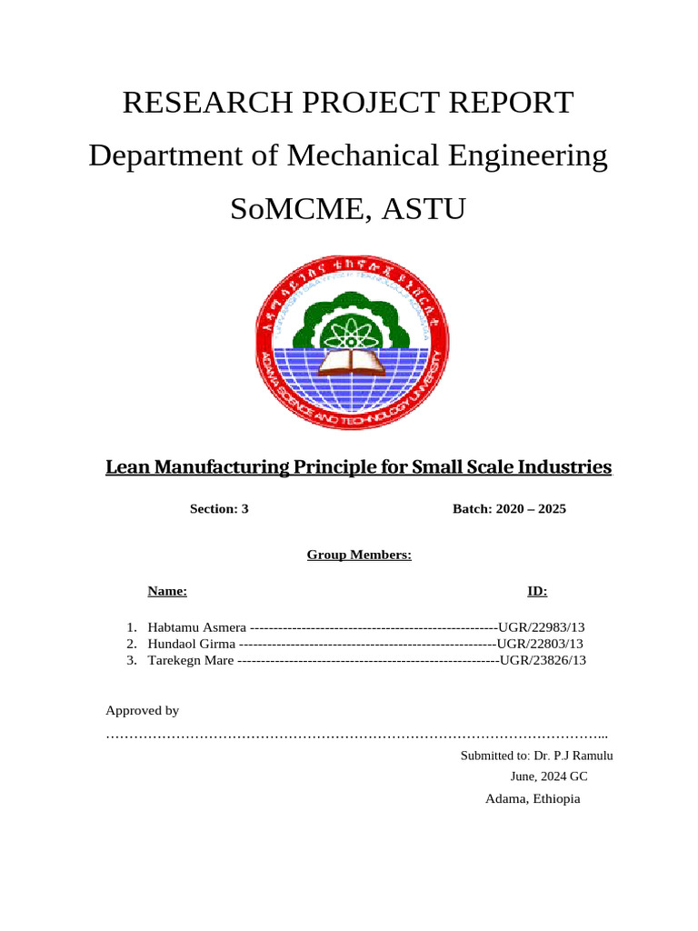 Lean_Manufacturing_Principle_for_Small_Scale_Industries_Report | PDF | Lean Manufacturing ...