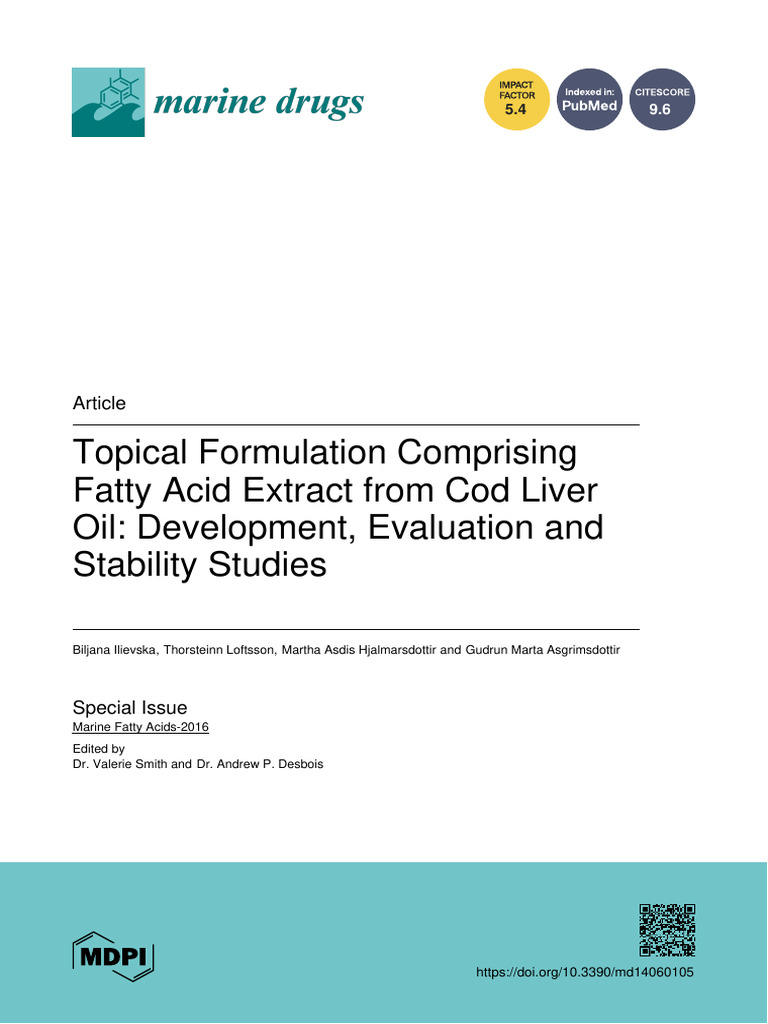 Marinedrugs 14 00105 With Cover | PDF | Polyunsaturated Fat | Topical ...