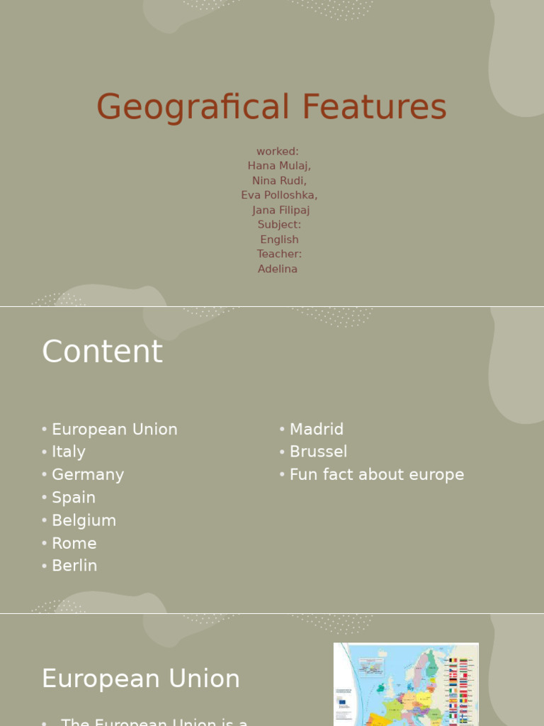 Geografical Features 3 | PDF | Brussels | Italy