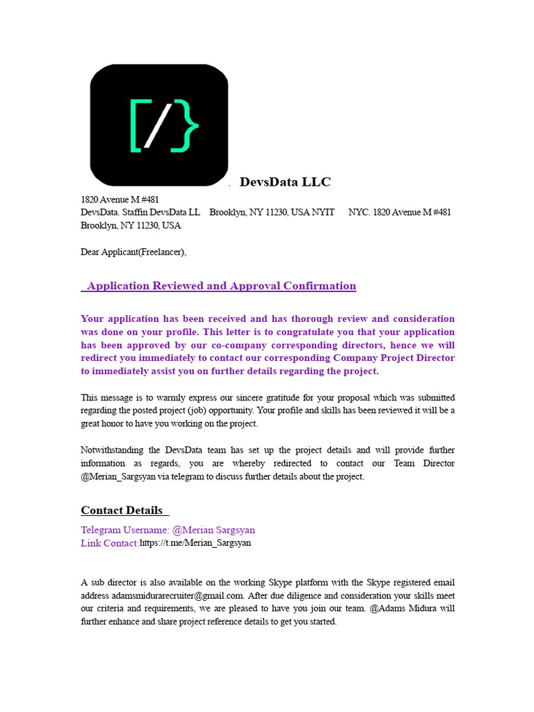 DevsData Freelancer Application Approval | PDF | Computing