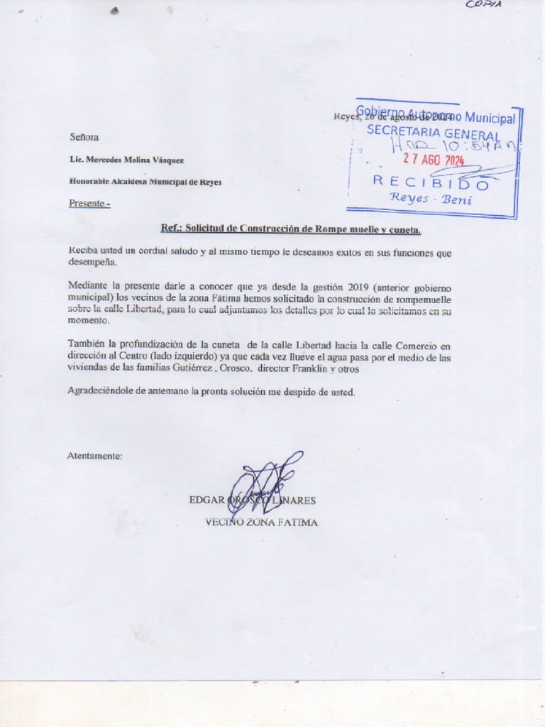 Solici Cuneta y Romplemue | PDF