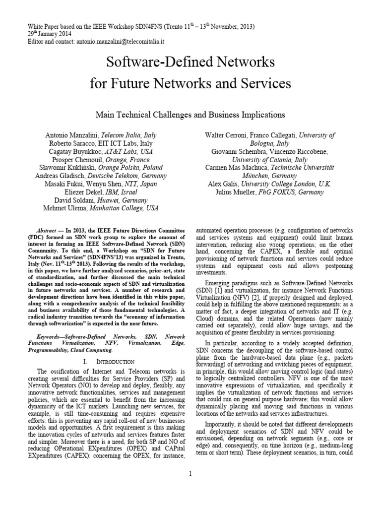 Software Defined Networks For Future Net | PDF | Computer Network ...