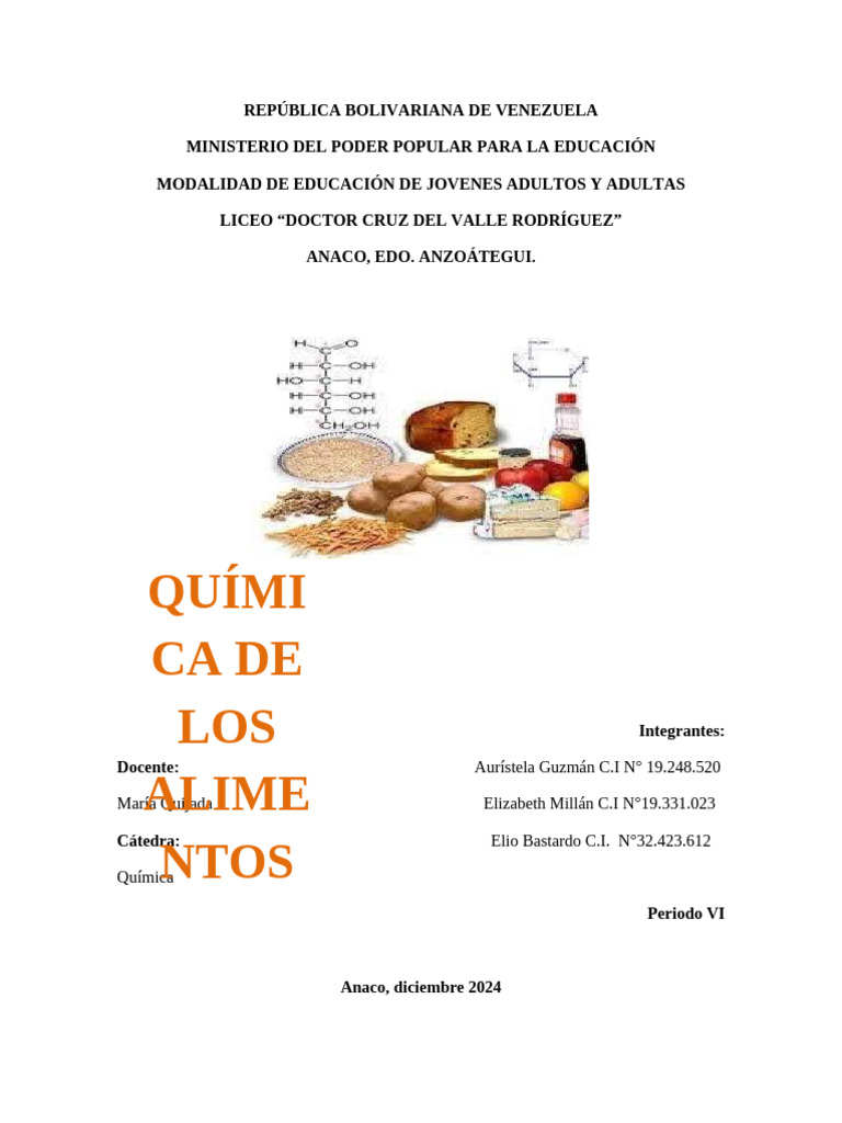 Quími Ca de LOS Alime Ntos | PDF | Alimentos | Nutrición