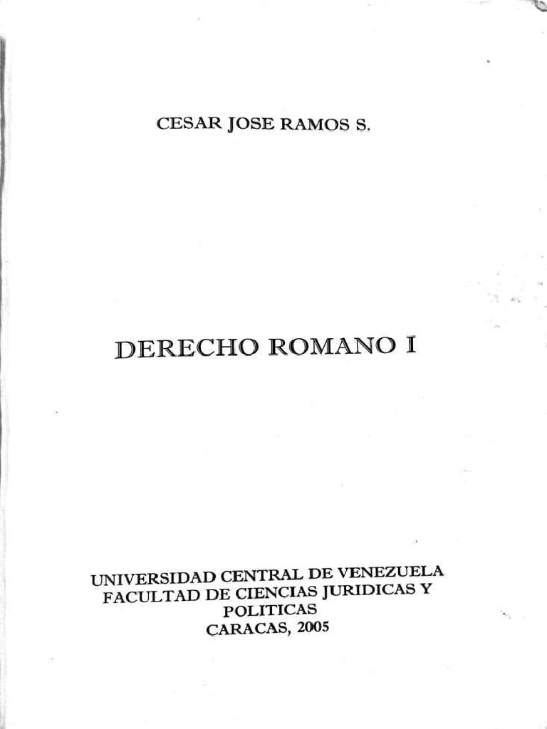 Cesar Ramos, Derecho Romano I - Escaneado | PDF