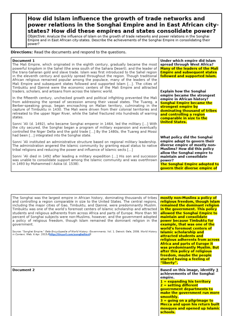 African Kingdom of Songhai, Polyana Adams | PDF | Mali | Africa