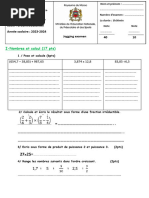 Examen Normalisé Math 6ème 2025 Maroc | PDF