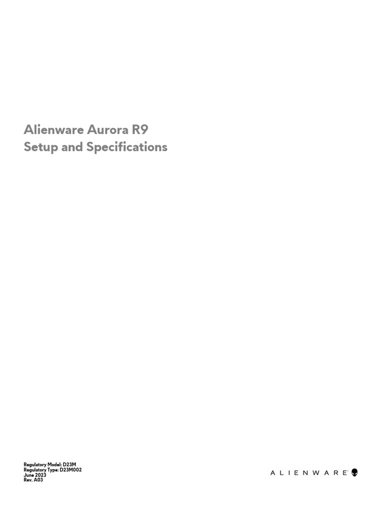 Alienware Aurora R9 Guide | PDF | Usb | Wi Fi