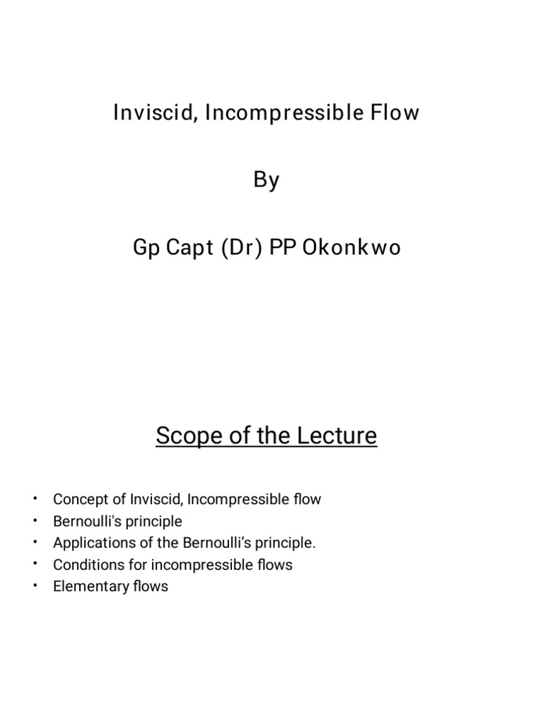Lecture 3 Aerodynamics - Inviscid, Incompressible Flow | PDF | Fluid Dynamics | Fluid Mechanics