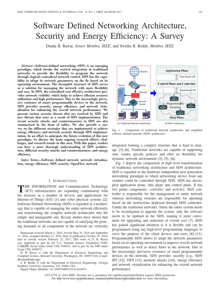 Software Defined Networking Architecture | PDF | Denial Of Service Attack | Computer Network