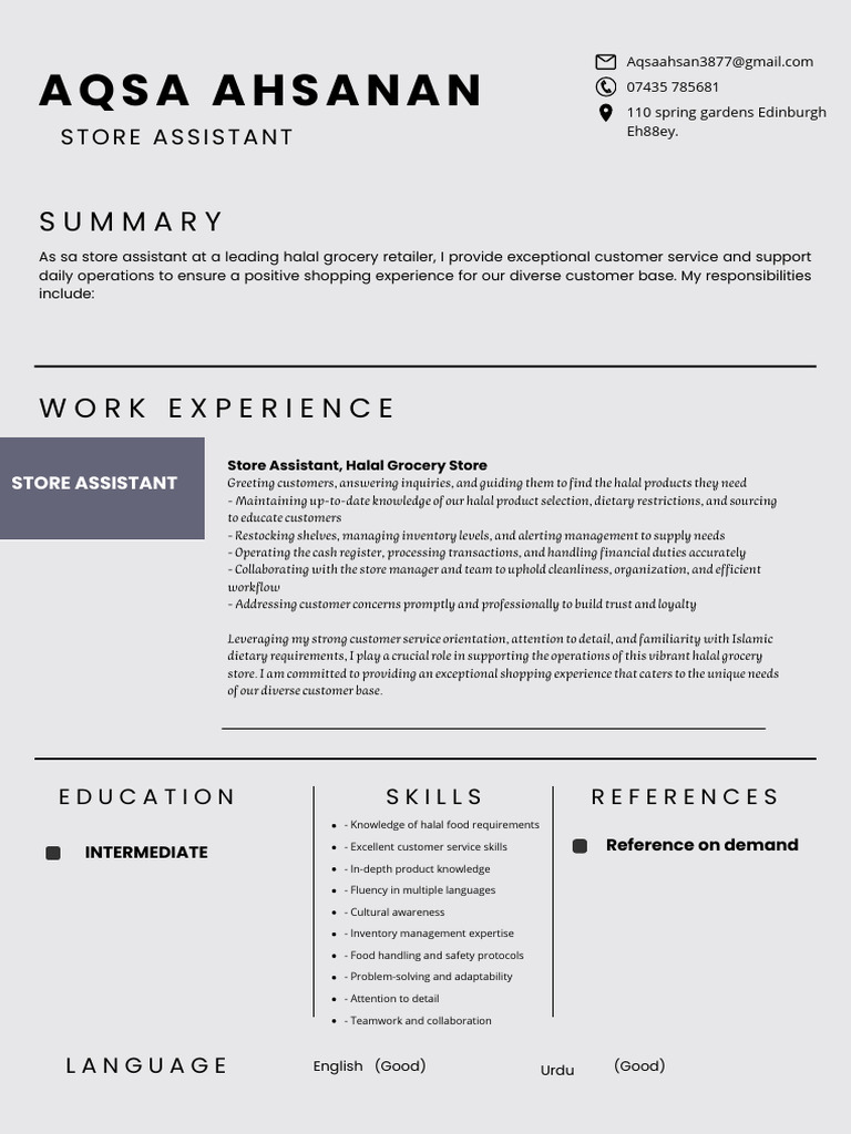 Aqsa ahsan resume | PDF | Business Aqsa ahsan resume | PDF | Business