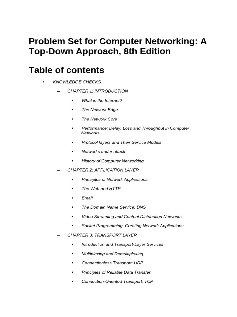 Problem Set for Computer Networking_ a Top-Down Approach, 8th Edition | PDF | Domain Name System ...