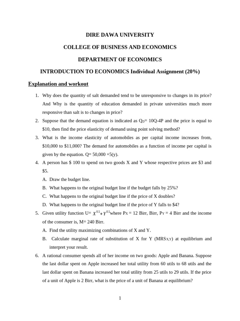 Software engineering Assignment econ | PDF | Demand | Elasticity (Economics)