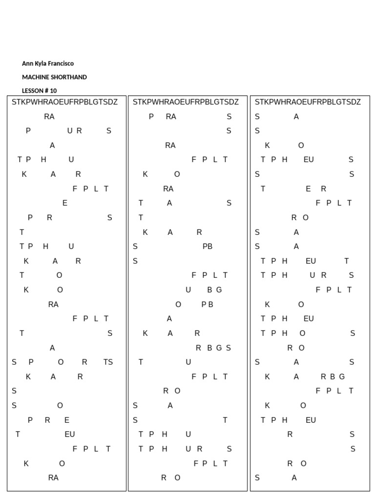Machine Shorthand Format Project Transcription | PDF