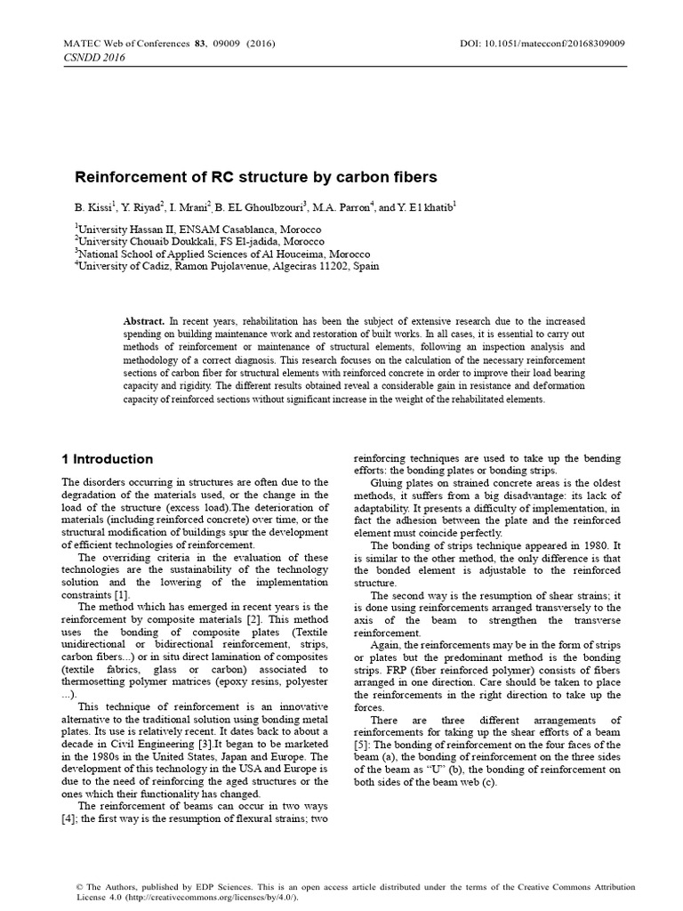 Carbon Fiber Reinforcement for RC Structures | PDF | Strength Of ...