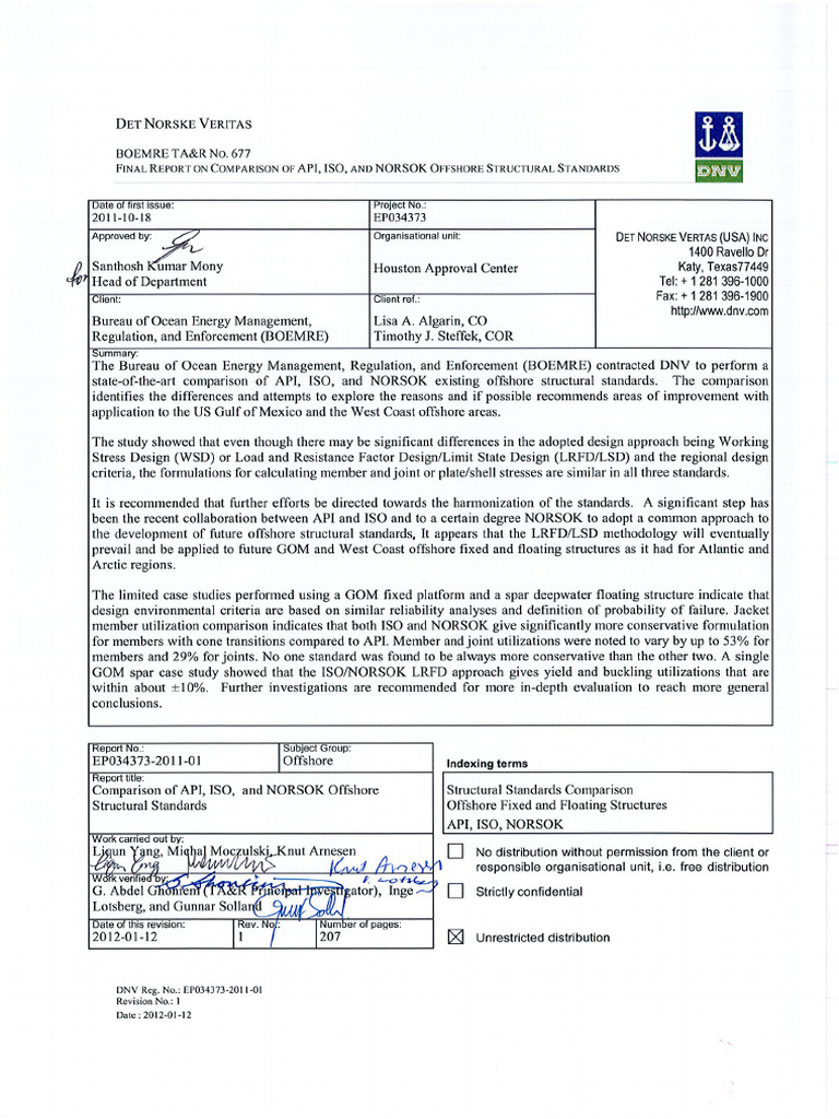 Comparison-API-ISo-Norsok_3 | PDF