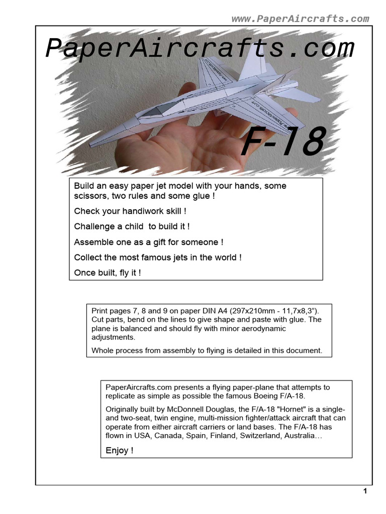 F 18 White Paper Aircrafts | PDF | Flap (Aeronautics) | Mc Donnell ...