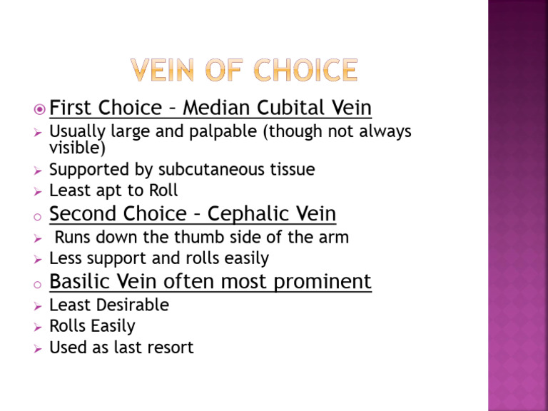 Vein Selection for Venipuncture | PDF