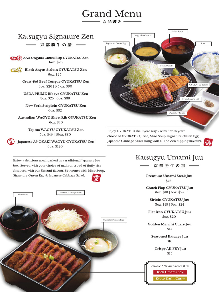 642420f19f21cd4619486ae1 Grand Menu Final Compressed | PDF | Sauce | Umami