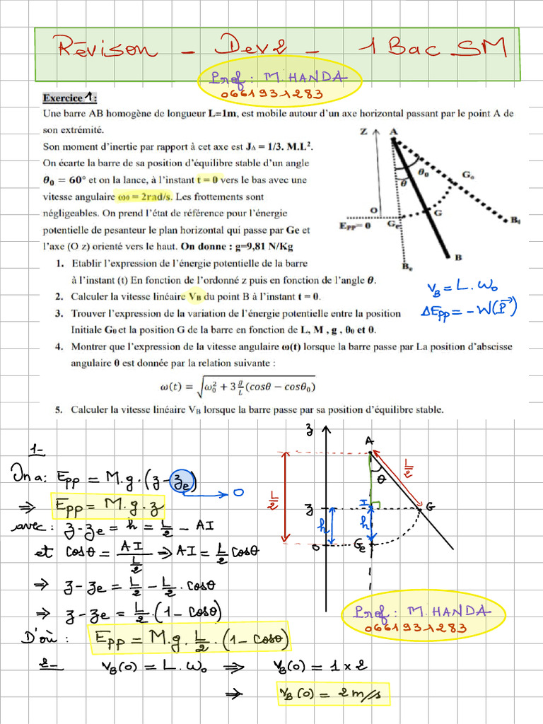 Révision Devoir 2 - Prof HANDA | PDF