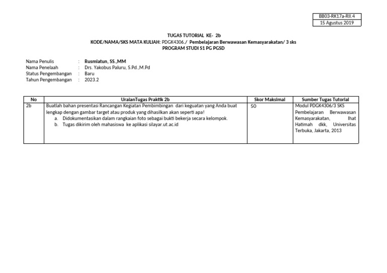 Uraian Tugas PRAKTEK 2b | PDF