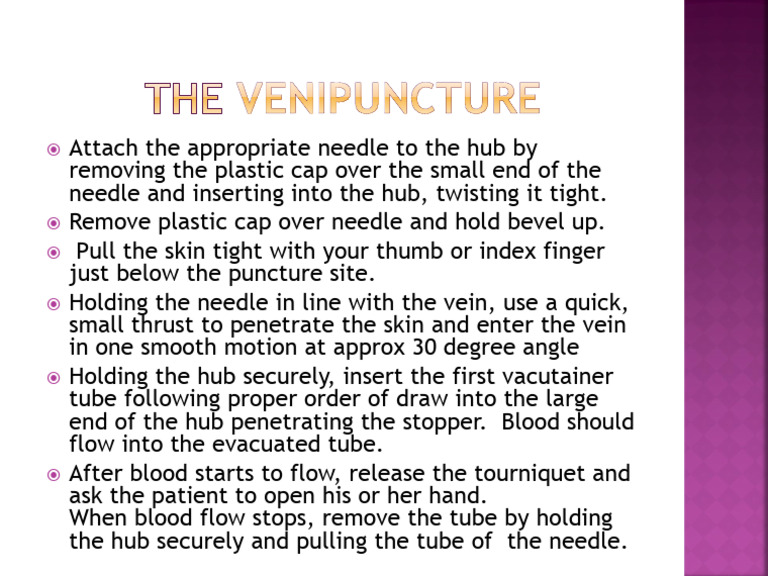 Phlebotomy Needle Insertion Guide | PDF