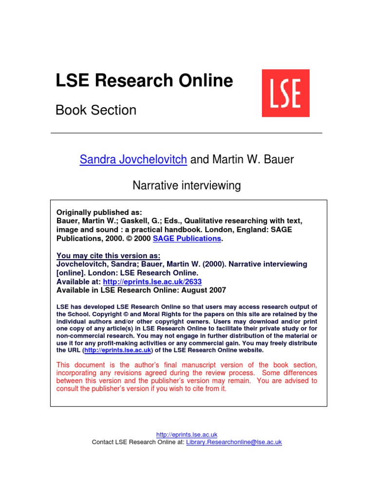 Narrative Interviewing | PDF | Narrative | Storytelling