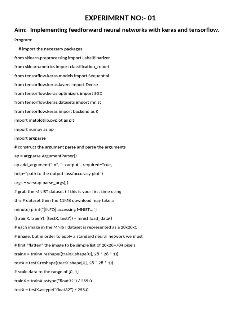 DEEP LEARNING EXPERIMENTS | PDF | Artificial Neural Network ... DEEP LEARNING EXPERIMENTS | PDF | Artificial Neural Network ...