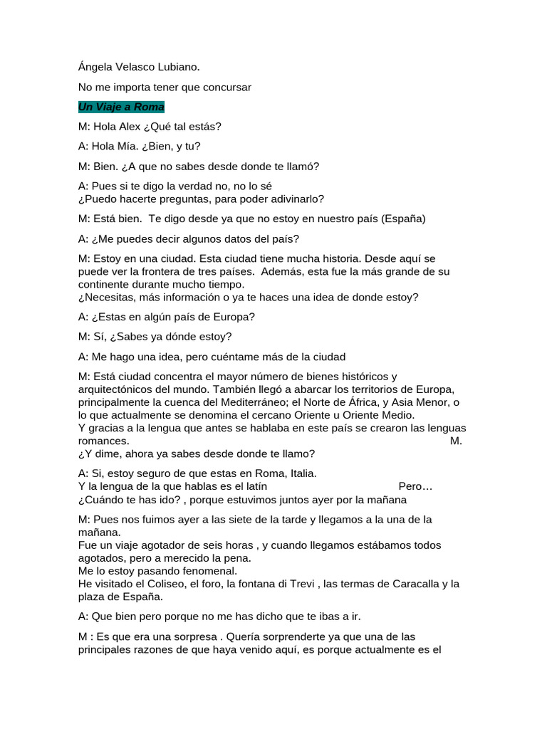 Un Viaje A Roma | PDF