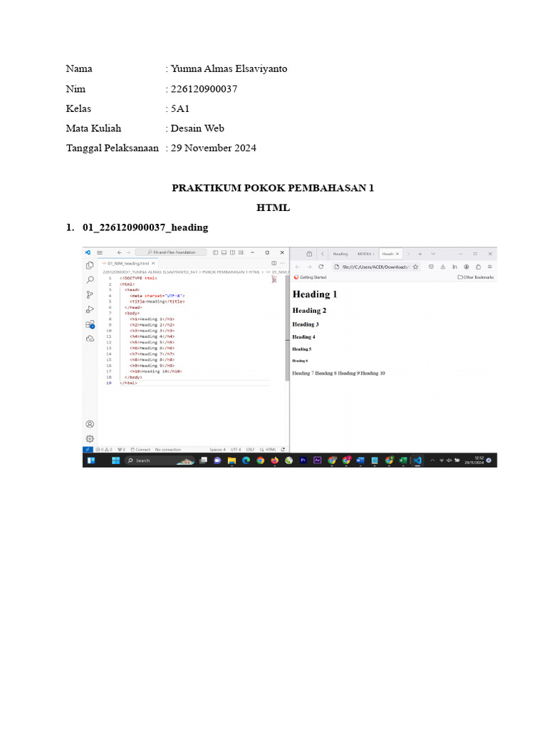 Praktikum Desain Web: HTML Basics | PDF