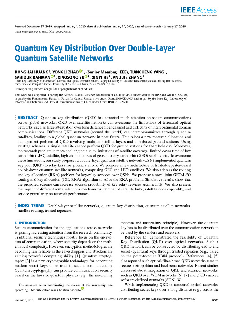 Quantum_Key_Distribution_Over_Double-Layer_Quantum_Satellite_Networks | PDF | Computer Network ...