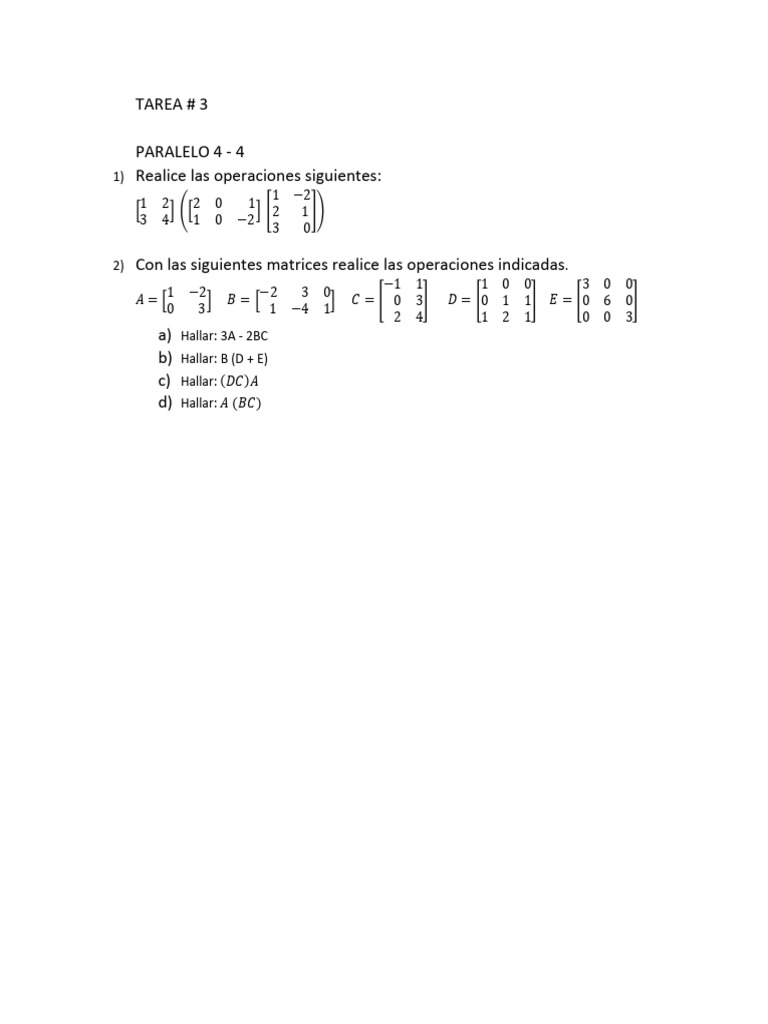 Tarea # 3 mate. (4-4) | PDF