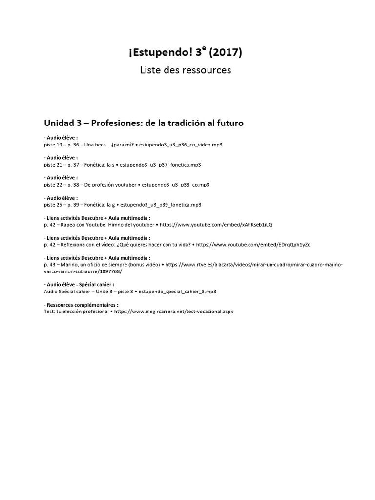 Liste Des Ressources | PDF