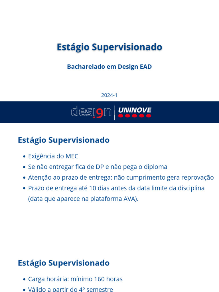 Guia R Pido Sobre Est Gio Supervisionado Desi | PDF