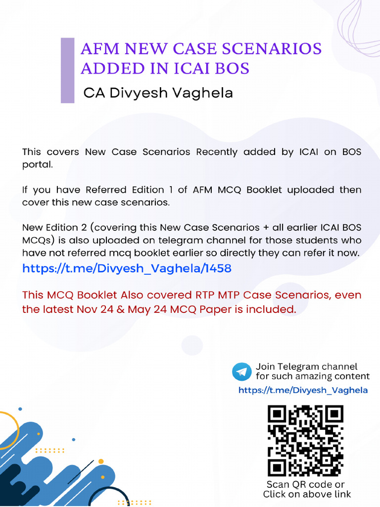 AFM New Case Scenarios Added in ICAI BOS | PDF