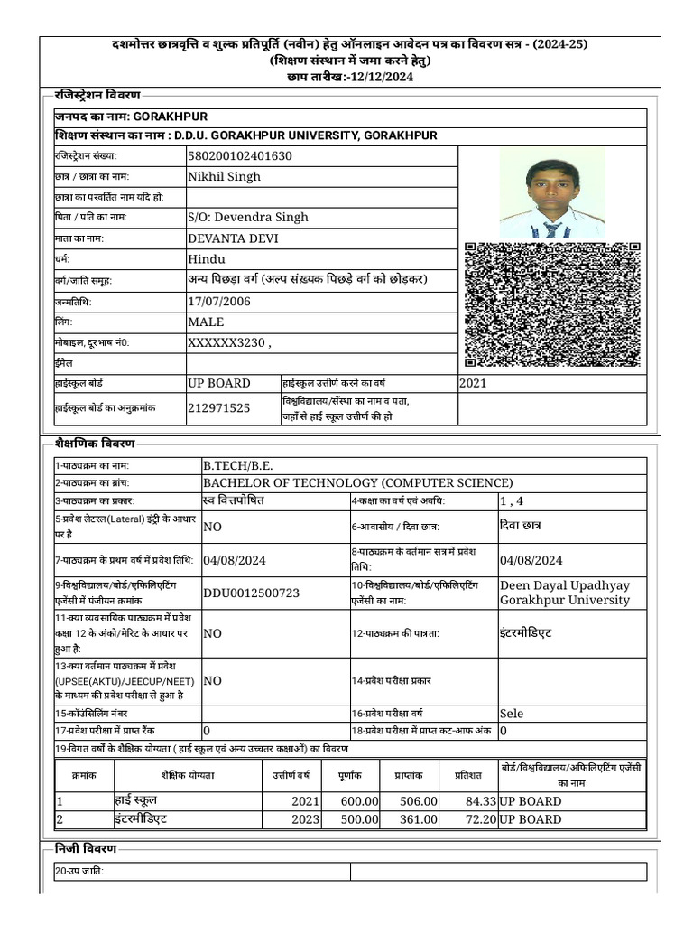 Nikhil Final Submit Scholership | PDF