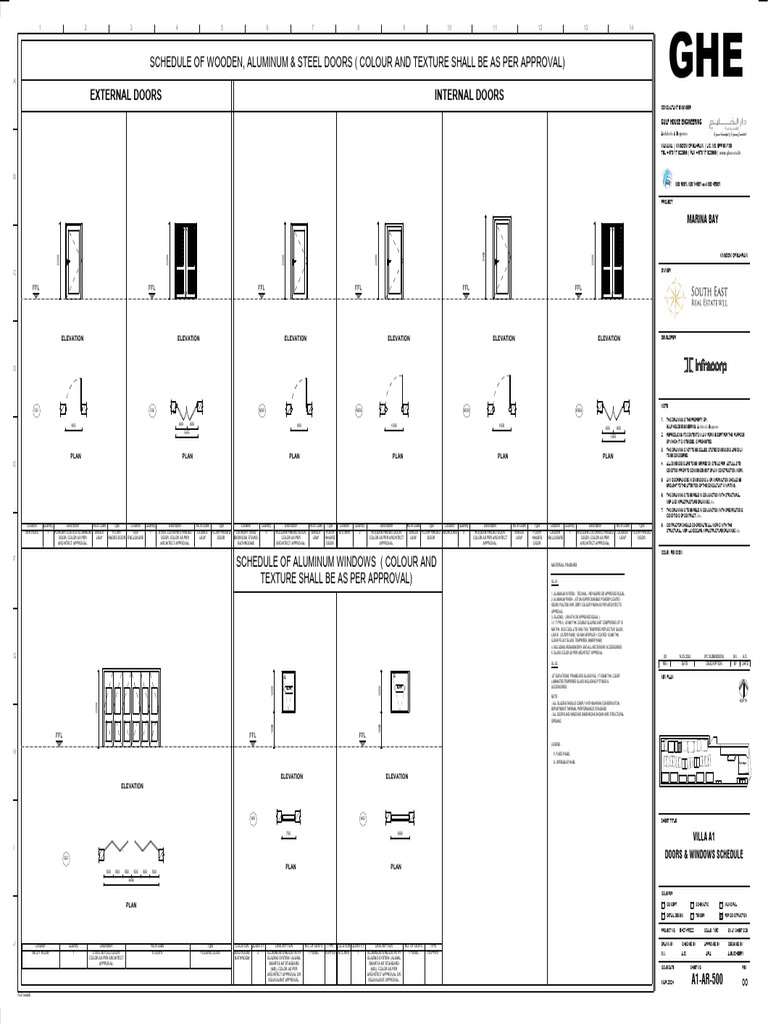 A1 Ar 500 Doors & Windows Schedule | PDF | Door | Building Materials