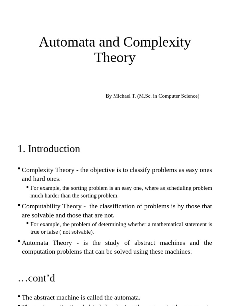 Automata and Complexity Overview | PDF | Theoretical Computer Science ...