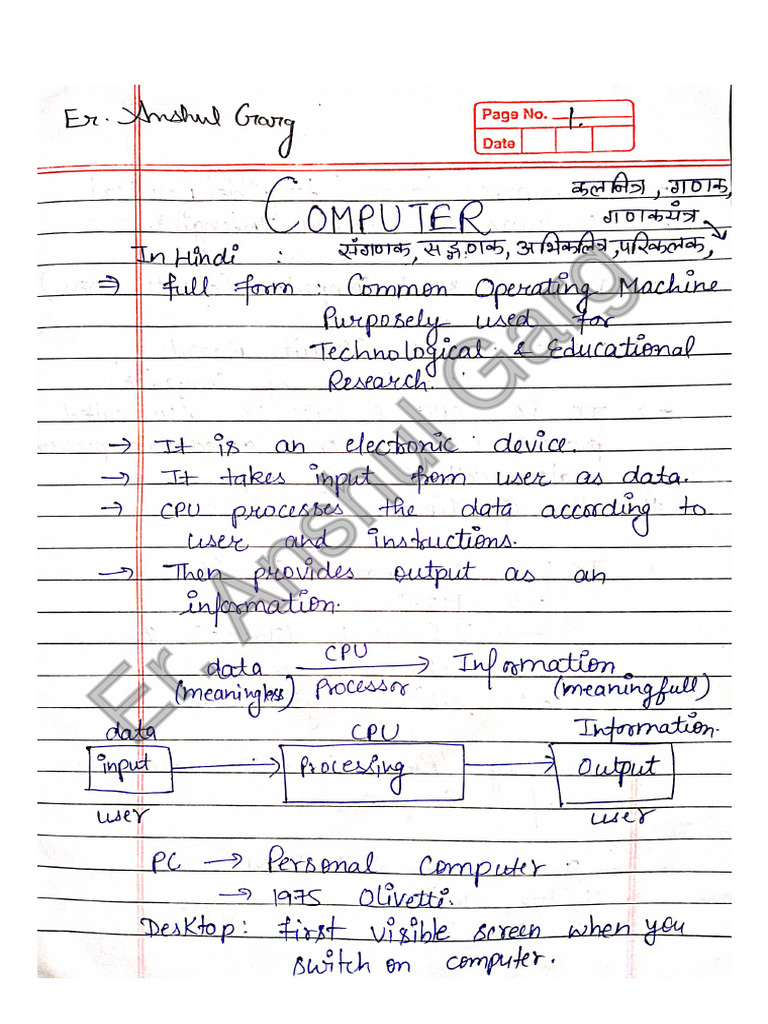 Anshul Garg Computer Notes | PDF