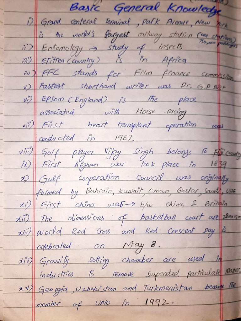 Basic General Knowledge | PDF