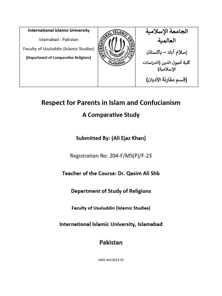Respect for Parents: Islam vs. Confucianism | PDF | Confucianism | Surah