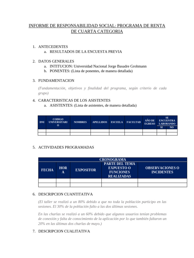 Informe de Programa de Productividad | PDF