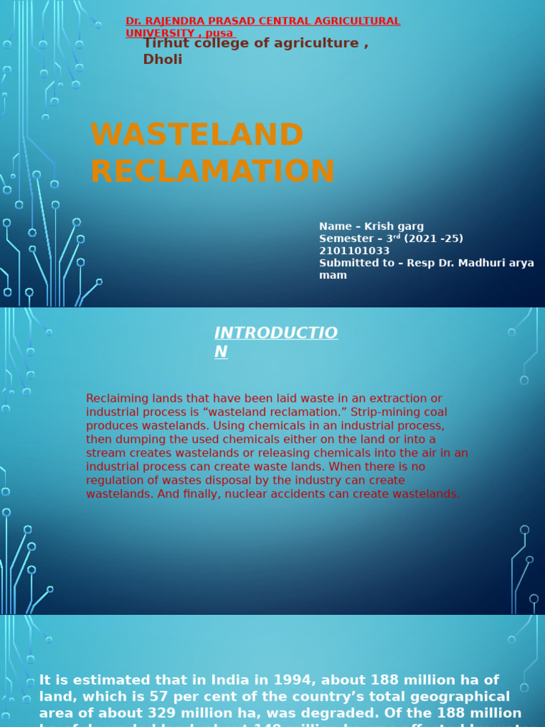 Wasteland Reclamation | PDF