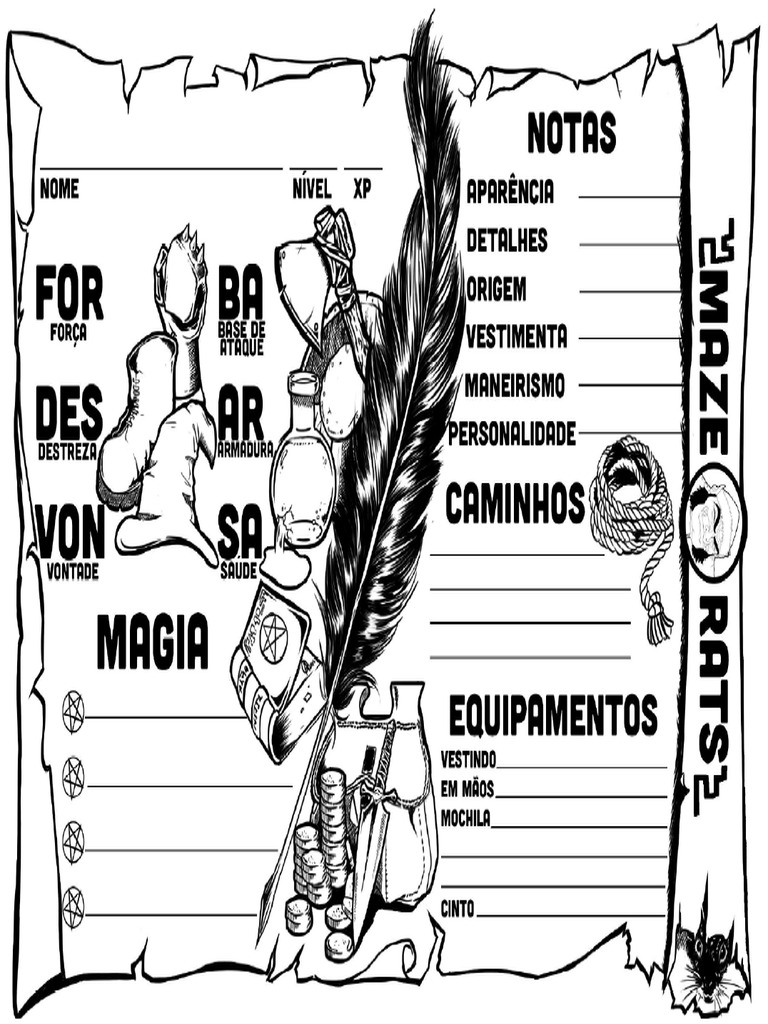 Maze Rats - Ficha Editável | PDF