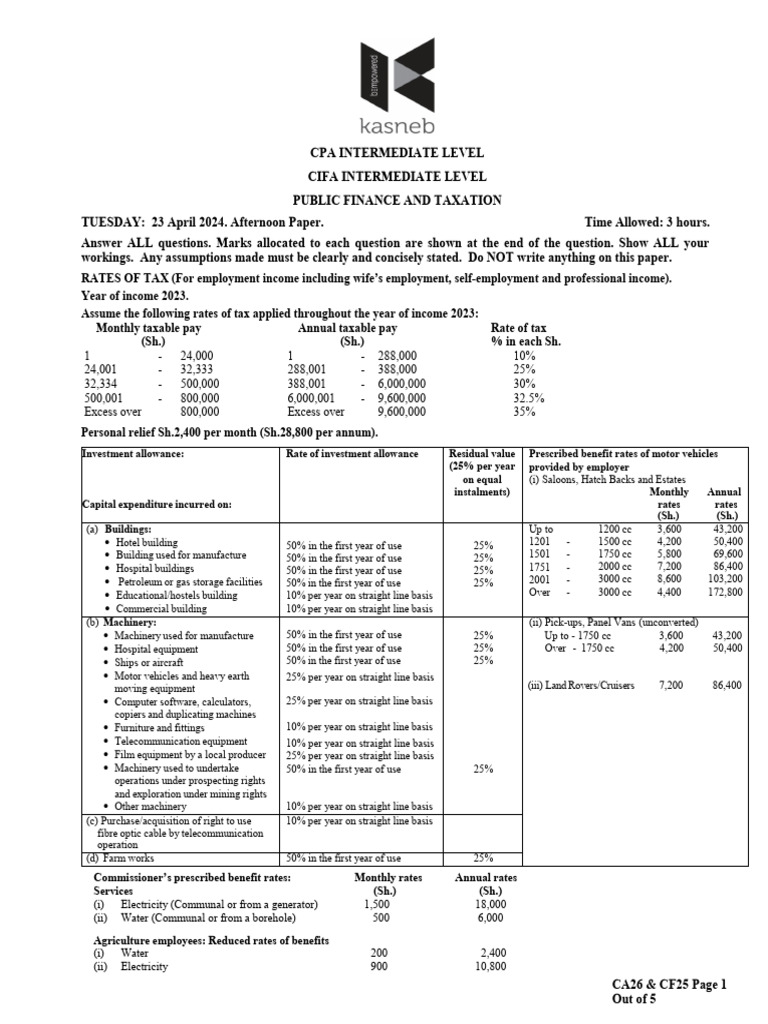 PFT 2015 - Apr 2024 Past Papers | PDF | Taxes | Value Added Tax