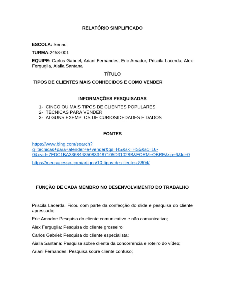 Relatório Simplificado | PDF