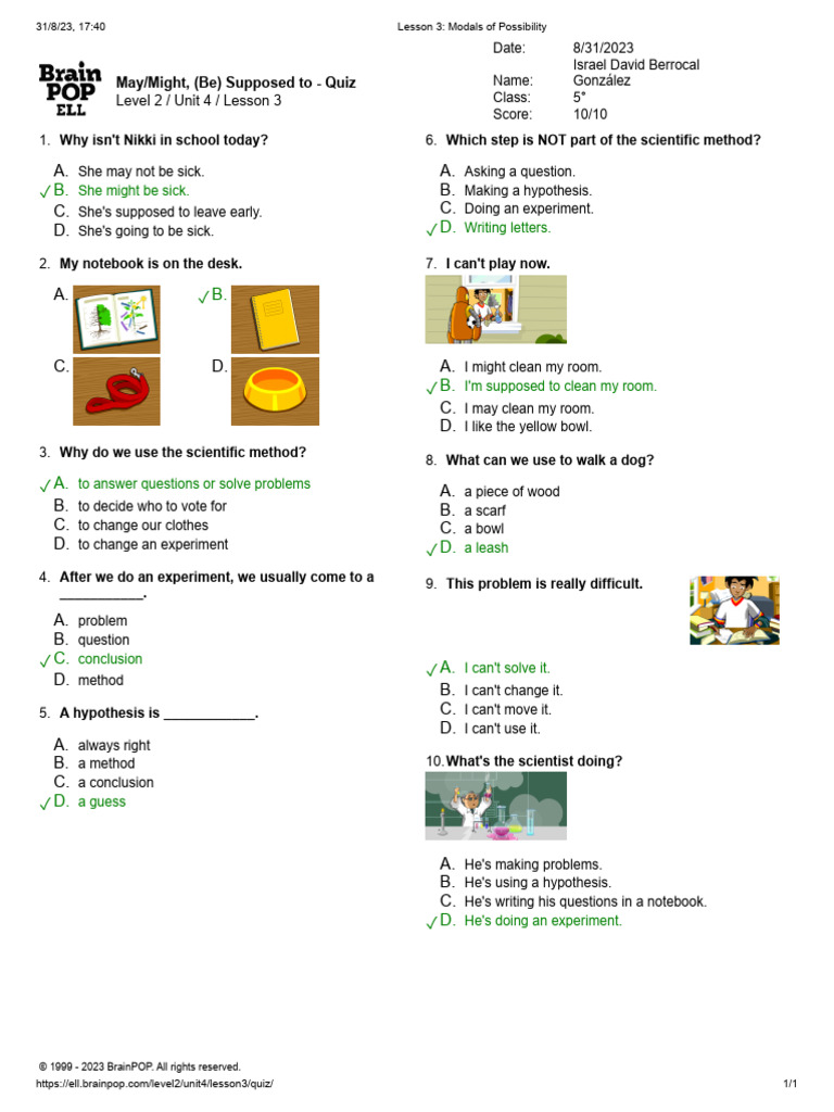 BrainPOP B3 Lección 3 Israel | PDF | Academic Discipline Interactions ...
