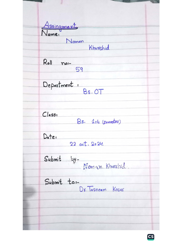 Anatomy Assignment Q.1 | PDF