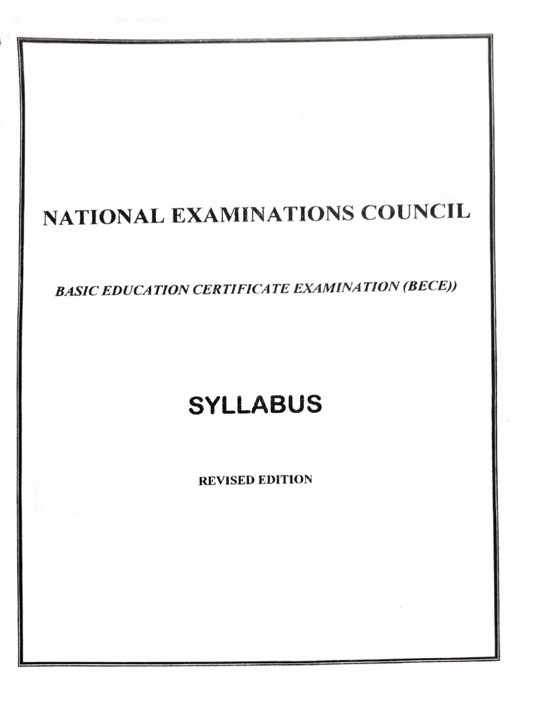 BECE History Syllabus Revised Edition | PDF