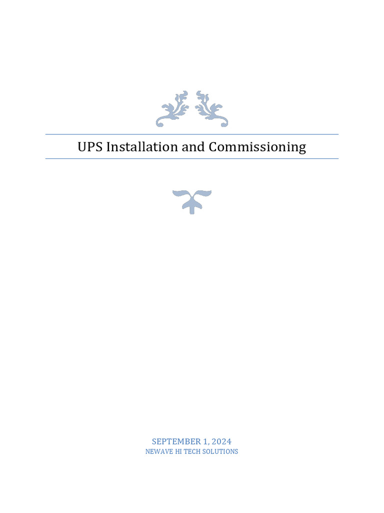 UPS Installation & Commissioning Guide | PDF | Power Supply | Smartphone