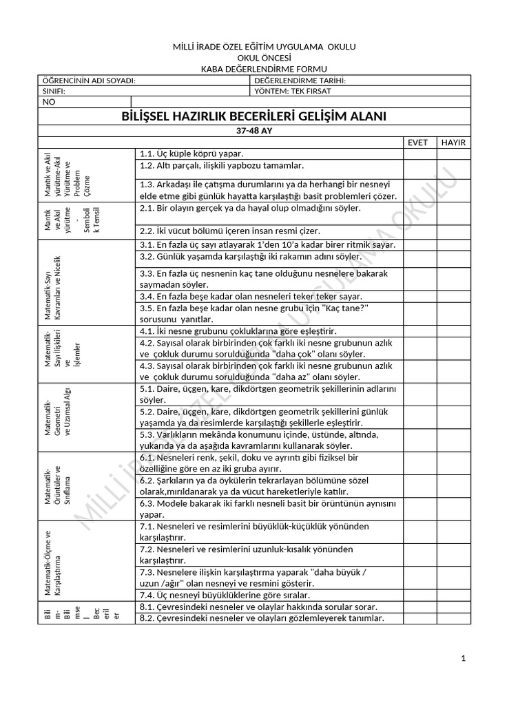 Okuloncesi Kaba | PDF